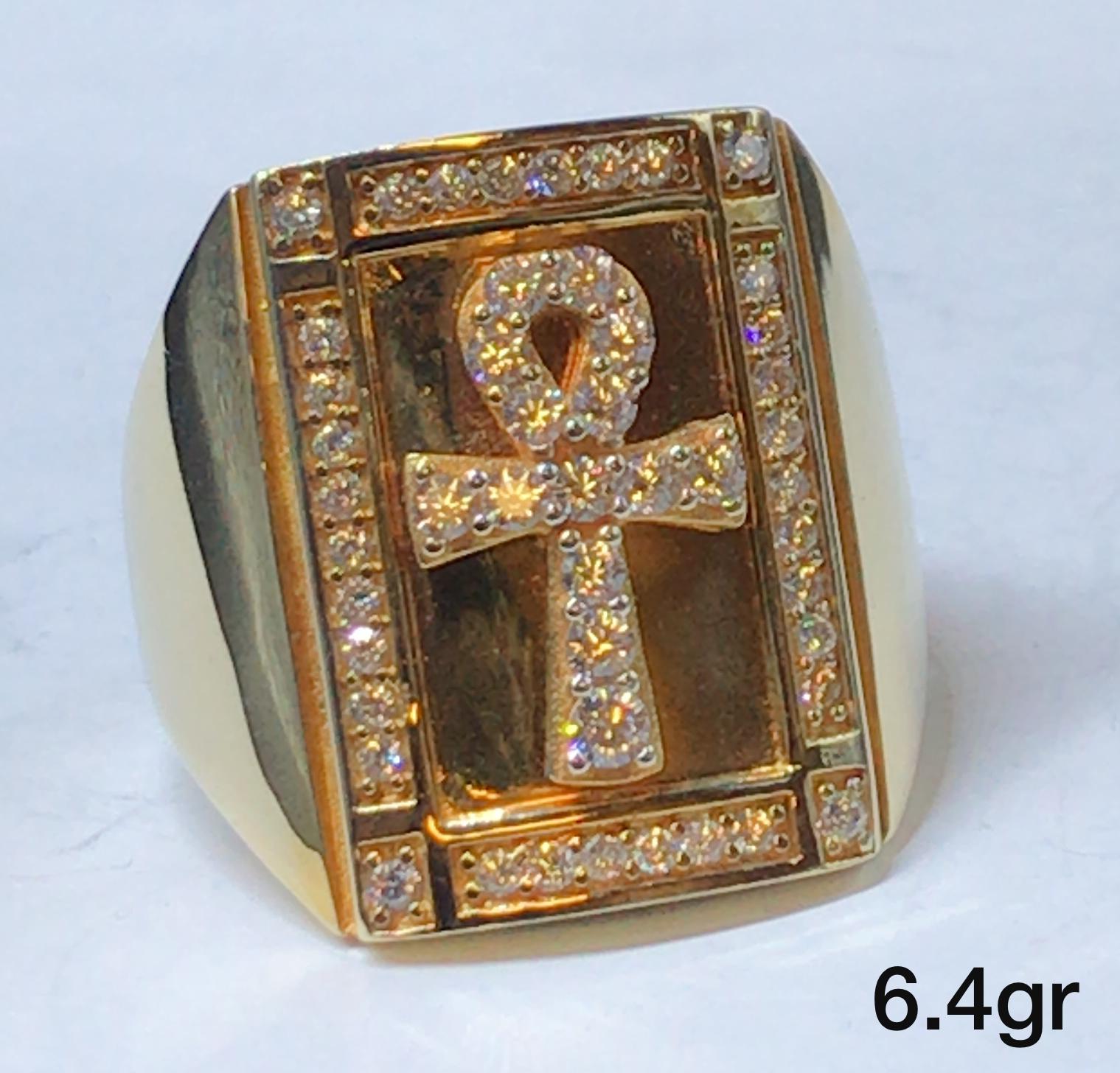 10K Gold Cross Ring TAMAYO GOLD LLC